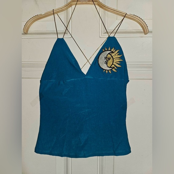 Mickey | Tops | Vintage Sun And Moon Embroidered Top | Poshmark